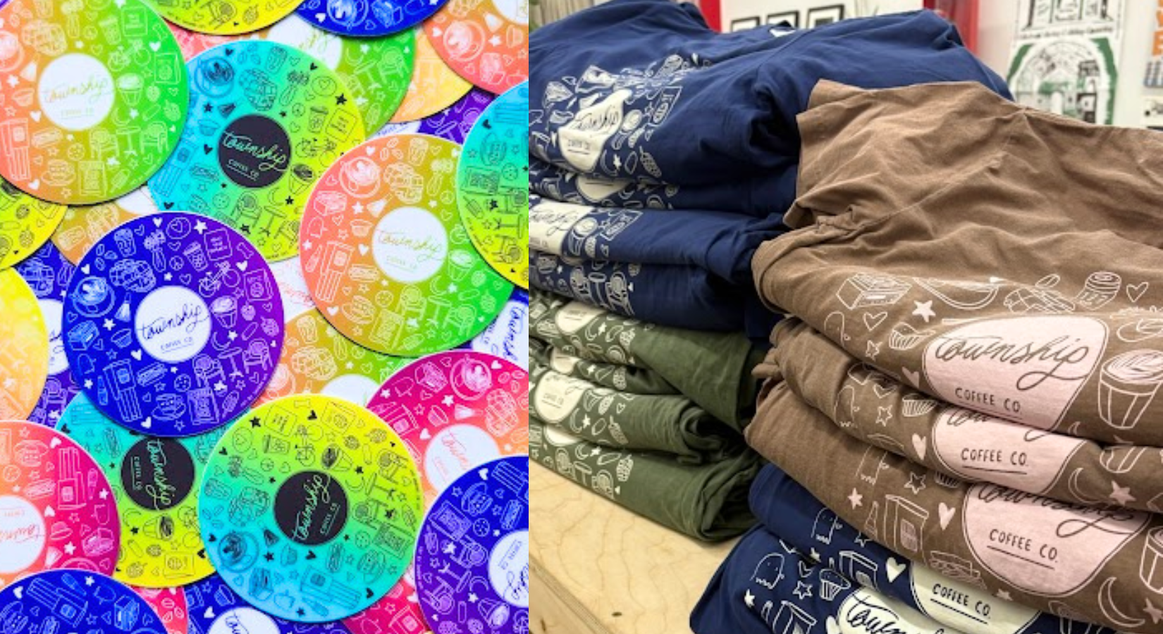 Township Coffee Vinyl T-shirt & Sticker Design – Art By Sharon Lam